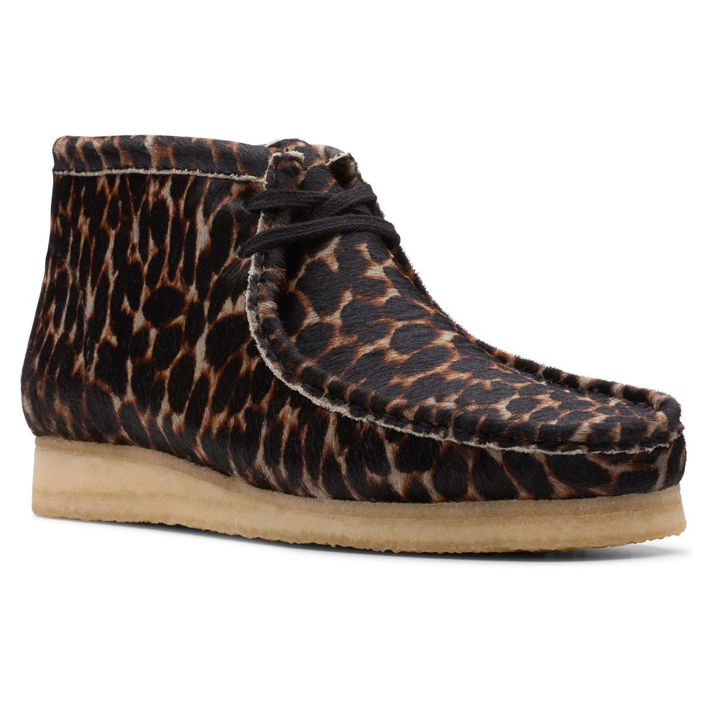 CLARKS ORIGINALS Wallabee Boots Retro Animal Print Shoes