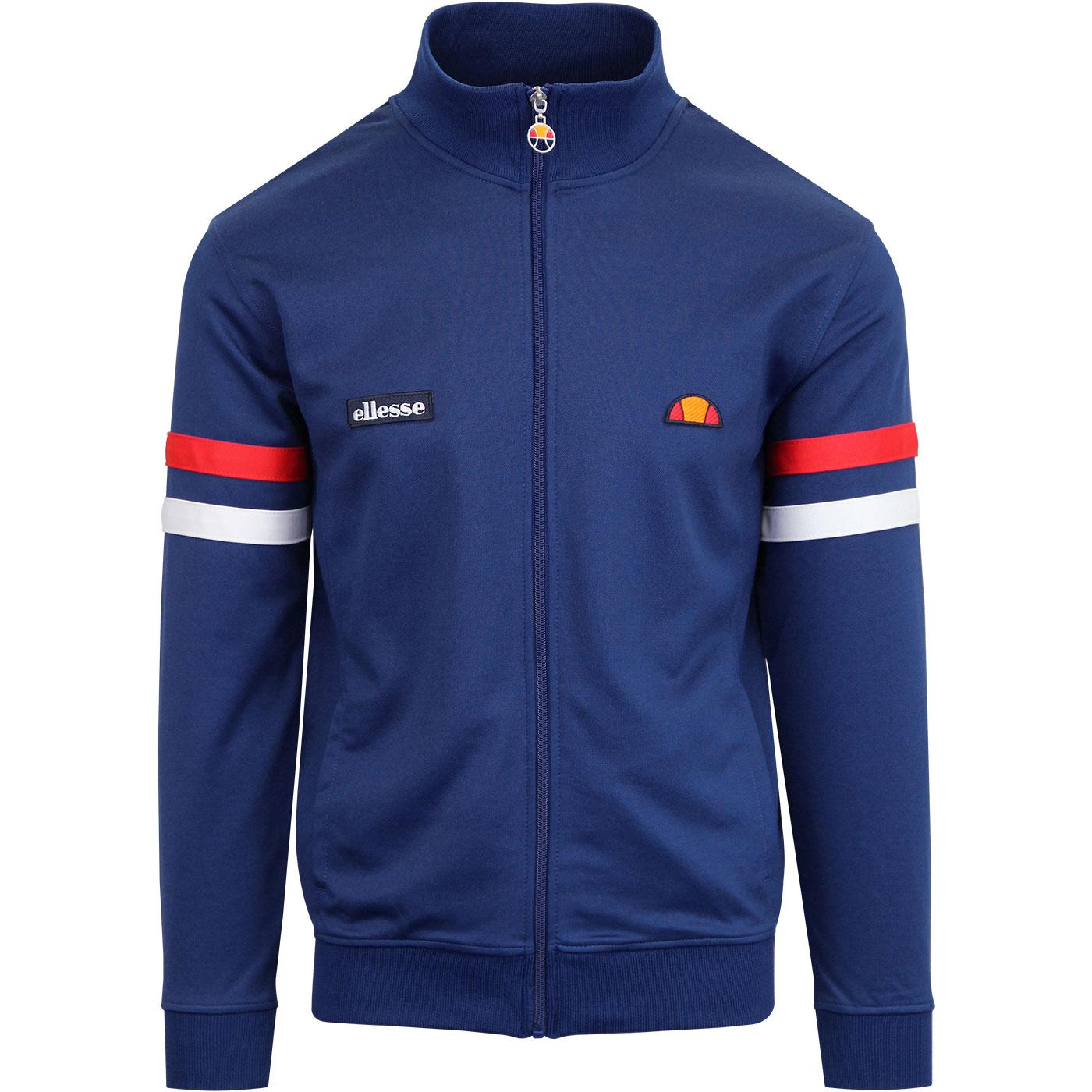ELLESSE Roma Retro 1970s Indie Stripe Track Jacket in Blue