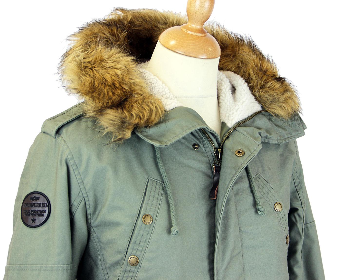 ALPHA INDUSTRIES Hooded Fishtail III Retro Mod M65 Parka Olive