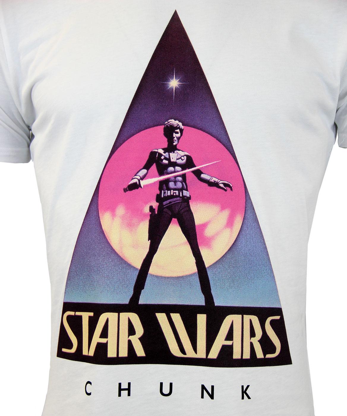 CHUNK Original Star Wars Logo Retro 70s Vintage Poster Tee White
