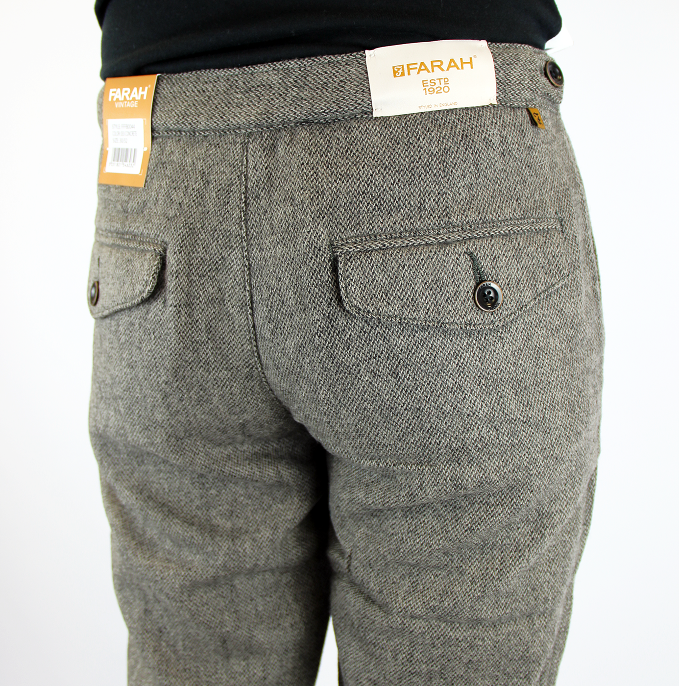 FARAH VINTAGE Albany Hopsack Tweed Retro 60s Mod Trousers