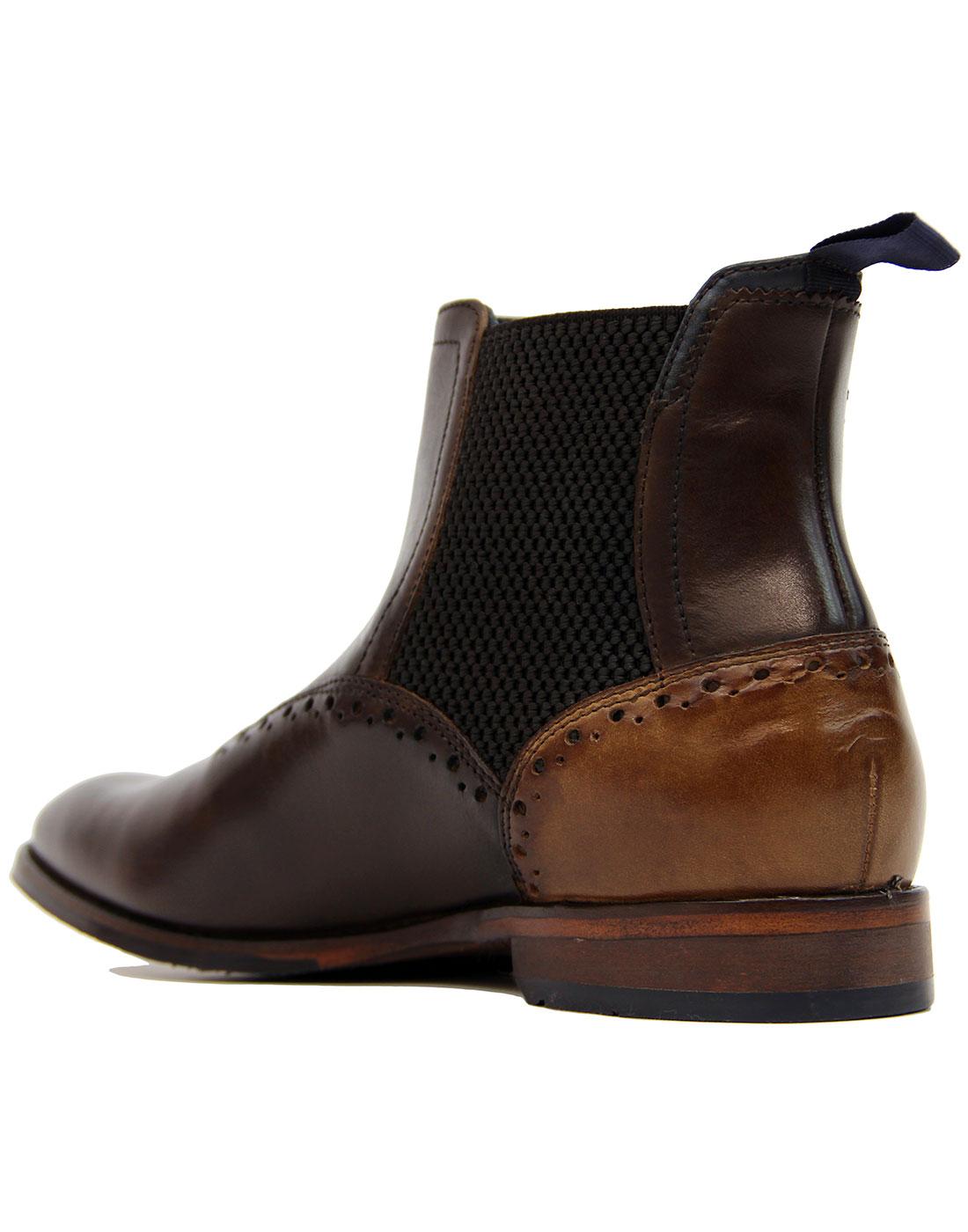 GOODWIN SMITH Edisford 60s Leather Chelsea Boots in Brown