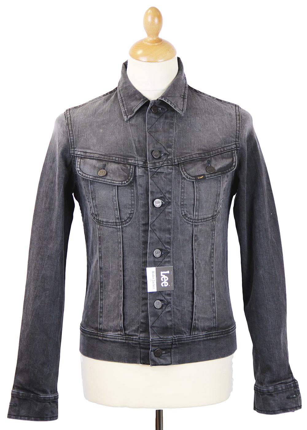 LEE Rider Retro Sixties Mod Bruised Black Slim Denim Jacket