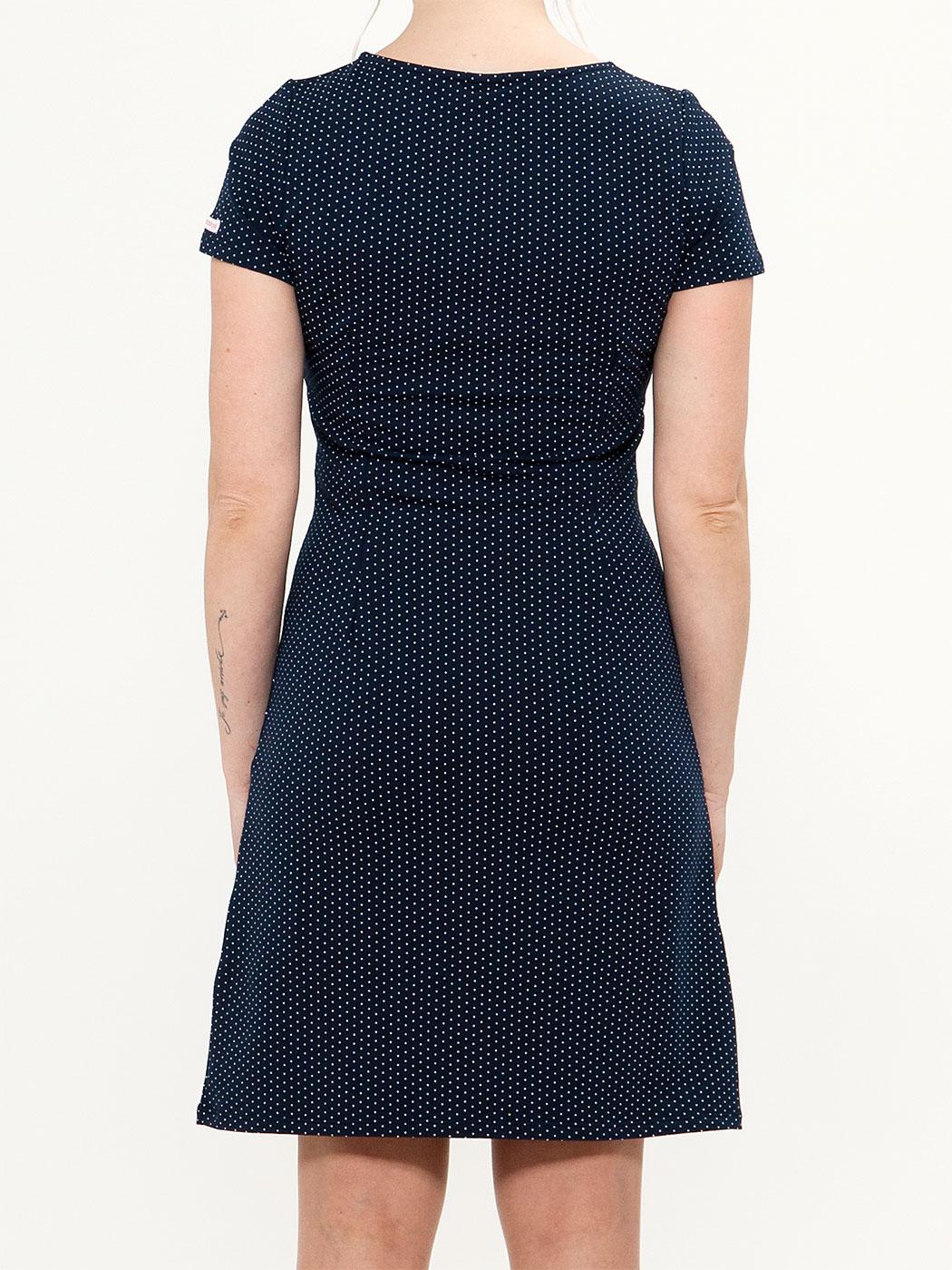 Mademoiselle Yeye Lola Retro 60s Mod Dress In Navy Polkadot