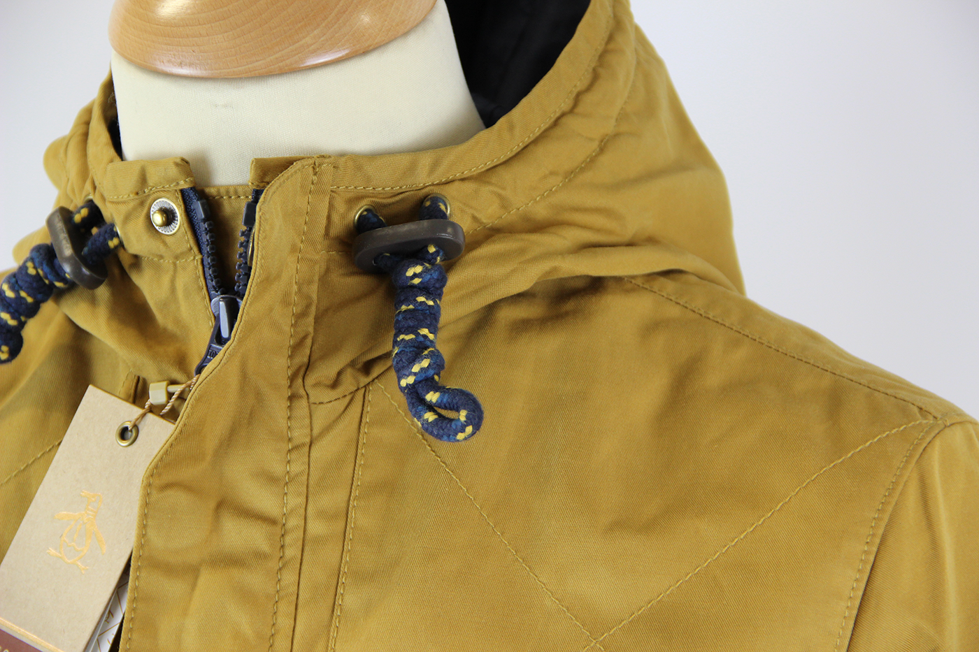 ORIGINAL PENGUIN Retro Mod Casual Parka Mountain Coat Golden