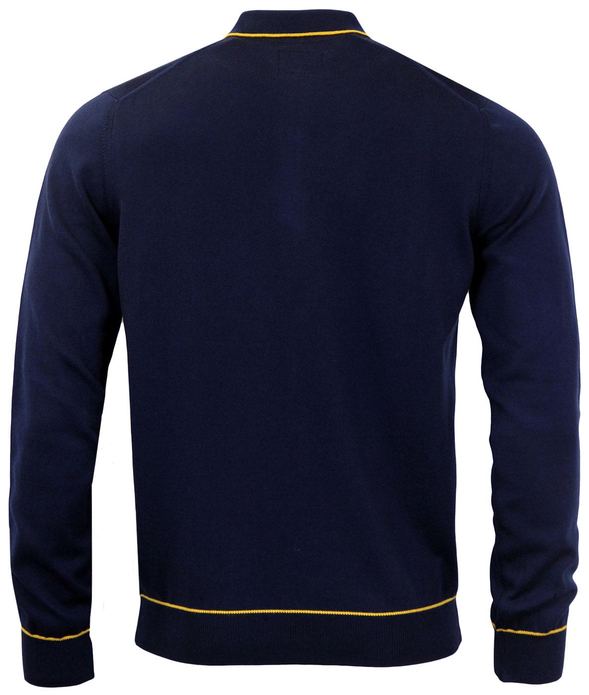 LOIS x PETER WERTH Retro Contrast Tipped Knit Polo in Navy