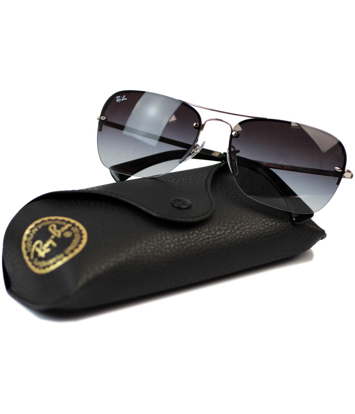 RAY-BAN Retro 70s Pilot Aviator Sunglasses in Silver/Grey