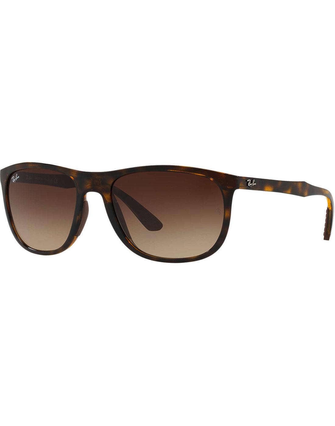RAY-BAN Retro Mod Wrap Around Wayfarer Sunglasses in Havana