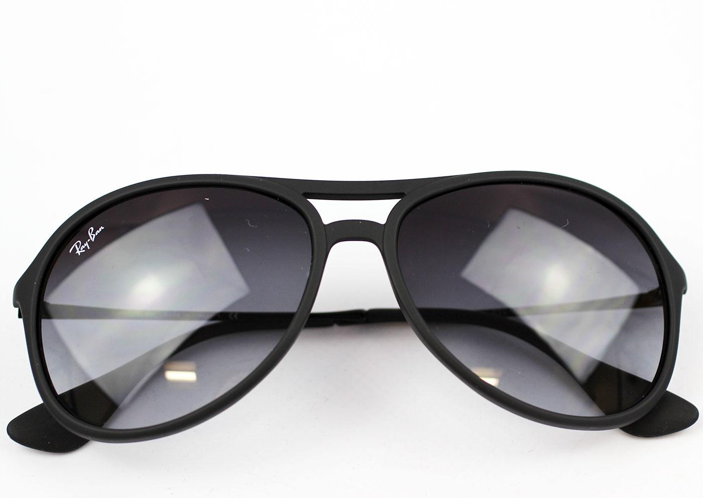 Ray-Ban Alex Retro Indie Mod Cats Aviator RB4201 Sunglasses Black