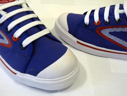 DUNLOP GREENFLASH 1987 WOMENS RETRO INDIE TRAINERS (Royal Blue/Red).