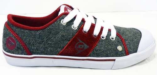 DUNLOP GREENFLASH 1987 Panel Trainers | Retro Mod Herringbone Shoes