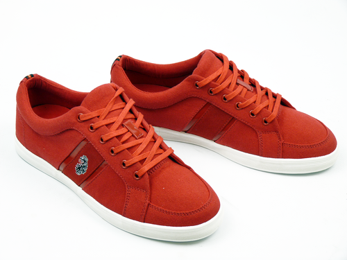 LUKE 1977 Dewey Retro 70s Indie Lace Up Canvas Pump Dark Tomato